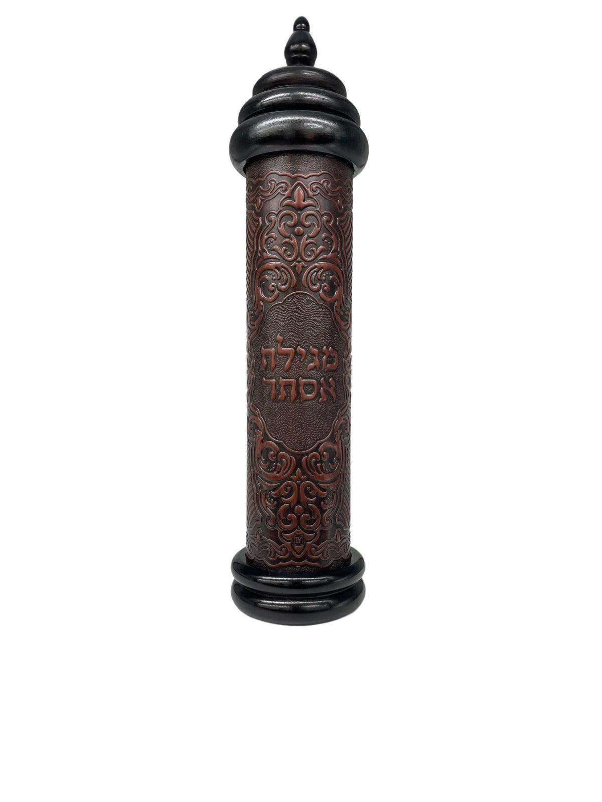 Antique Leather Megillah Holder- 20 inch - Maayan Judaica